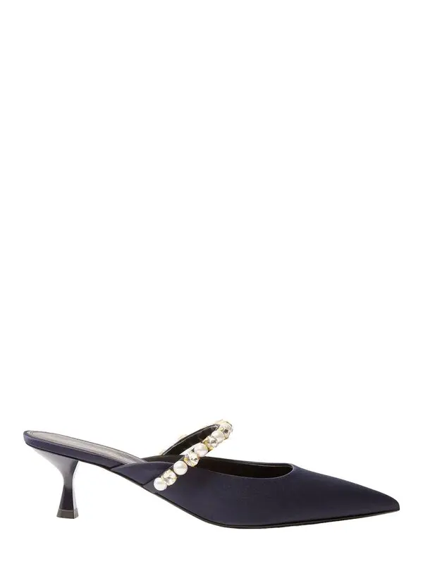 Stella McCartney Elsa Pearl And Crystal Mules - Blue