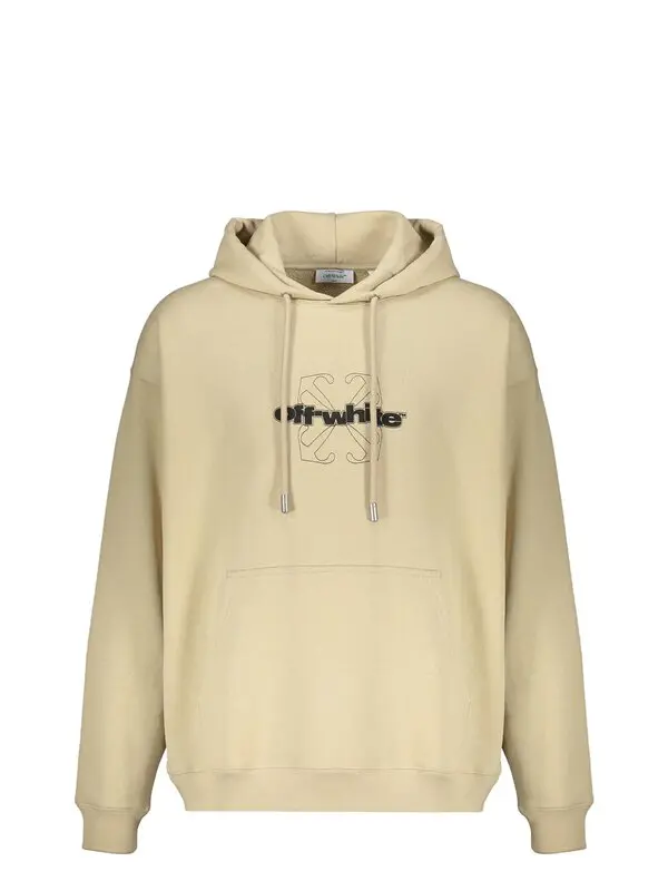 Off White Hooded Sweatshirt - Beige