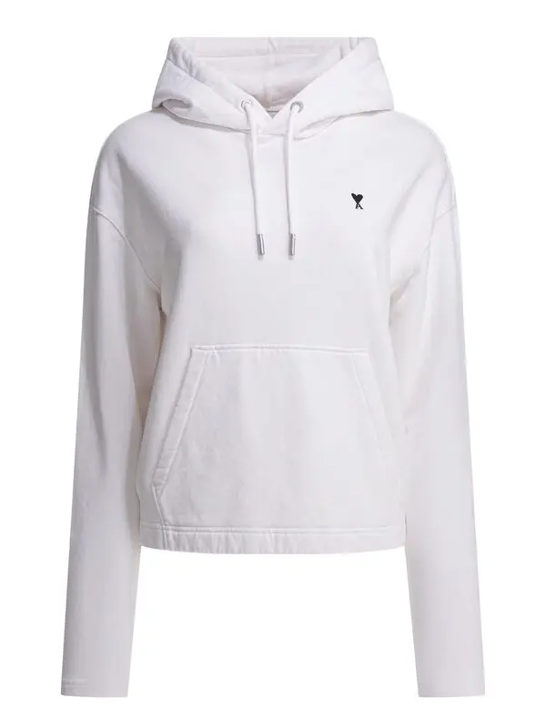 Ami Cotton Fleece Hoodie - White