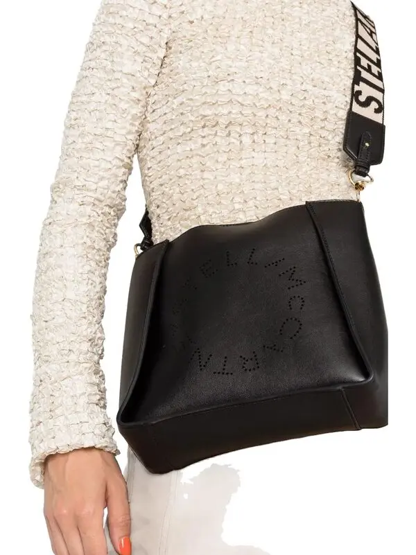 Stella McCartney Shoulder Bag With Logo - Black