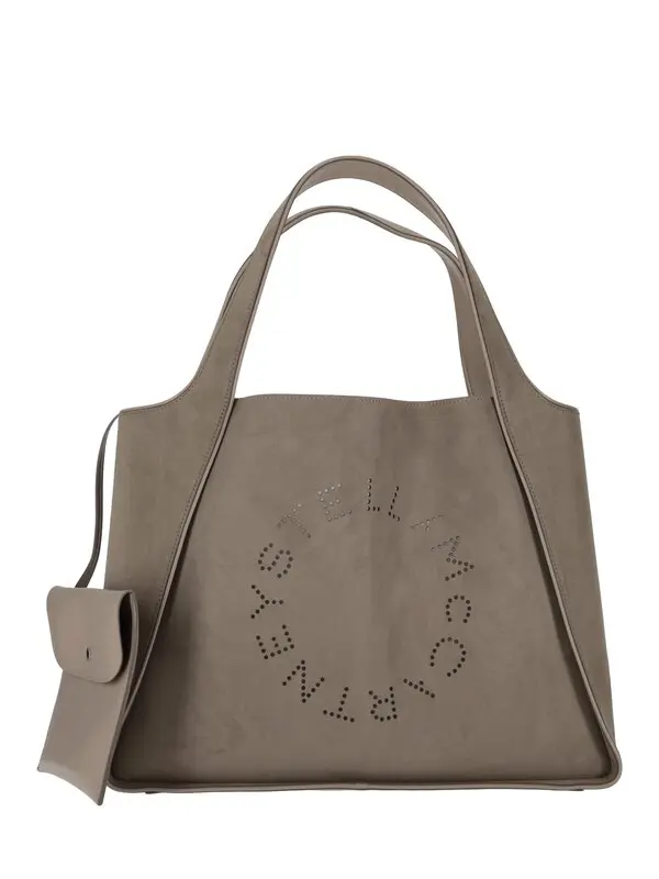 Stella McCartney Tote Bag With Logo - Khaki