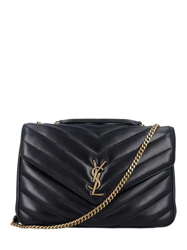 Saint Laurent Large Quilted Shoulder Bag - Black