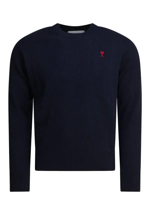 Ami Crewneck Merino Wool Sweater - Blue