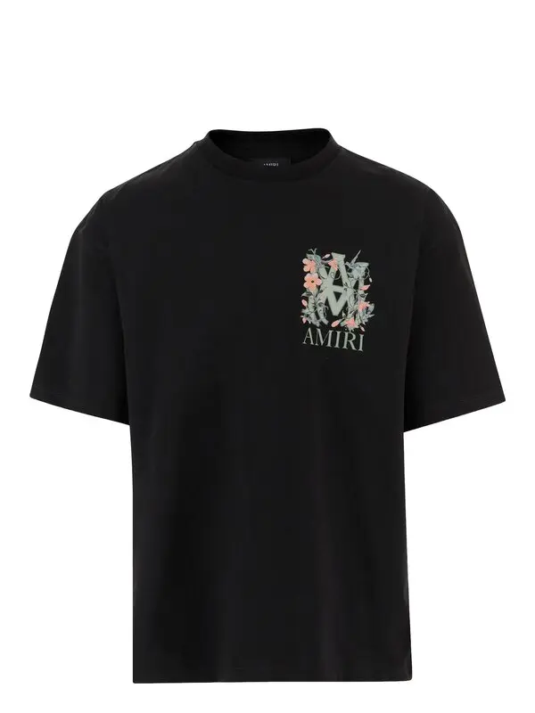 Amiri Printed Cotton T Shirt - Black
