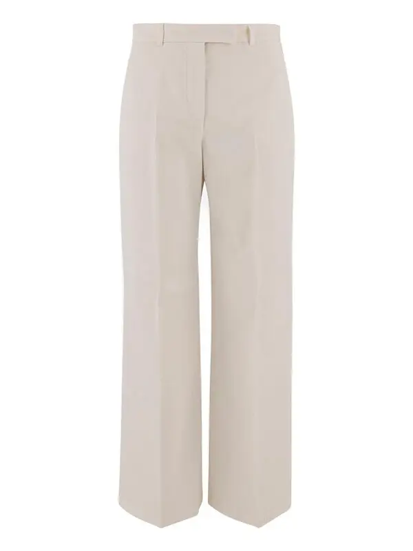 QL2 DONNA Stretch Cotton Straight Leg Pants - White