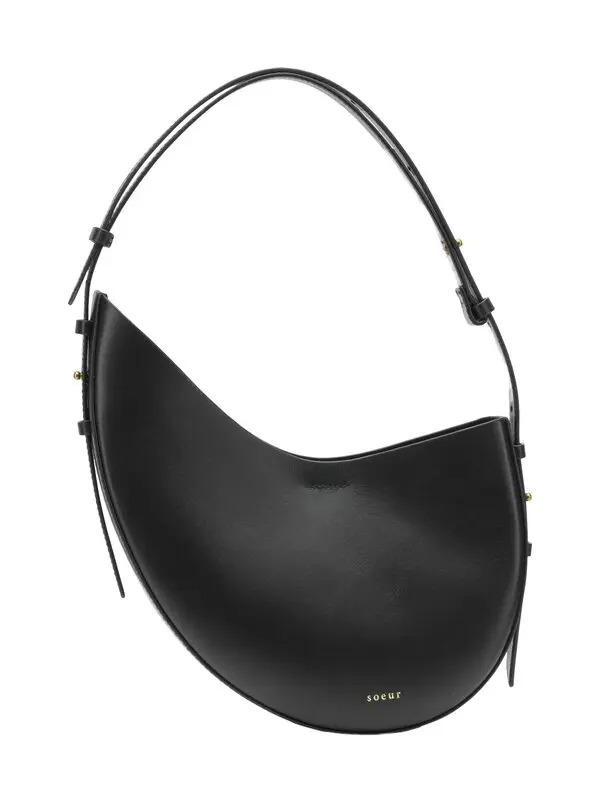 Soeur Small Leather Shoulder Bag - Black