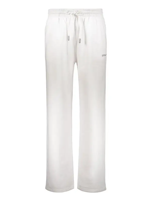 Off White Cotton Pants - White