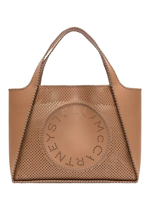 Stella McCartney Logo Perforated Tote - Wallnut