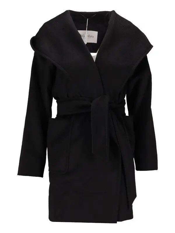Max Mara Belted Overcoat - Nero