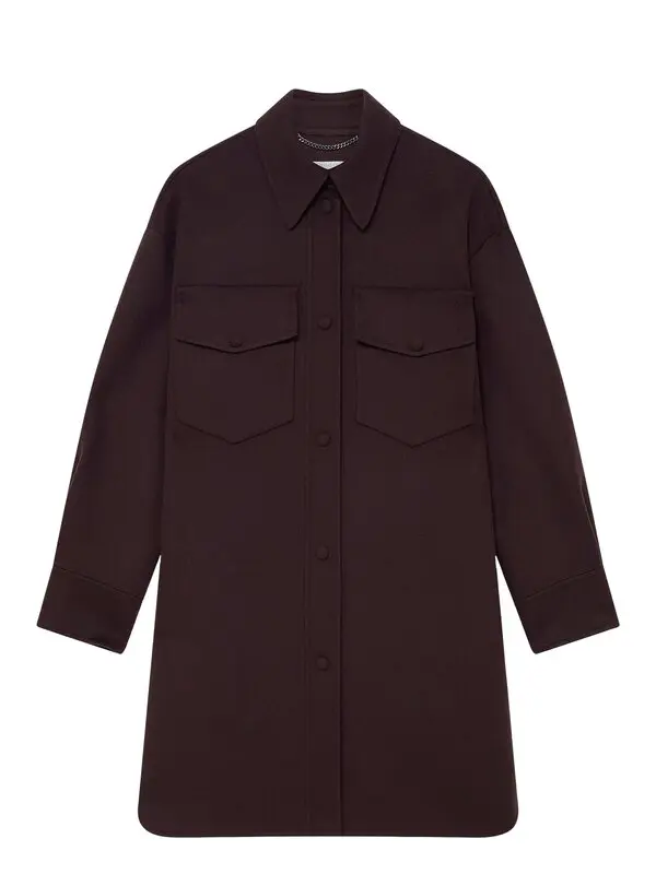 Stella McCartney Press Stud Fastening Overshirt - Chocolate