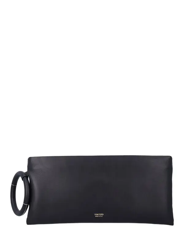 TOM FORD Aura Nappa Leather Clutch - Black