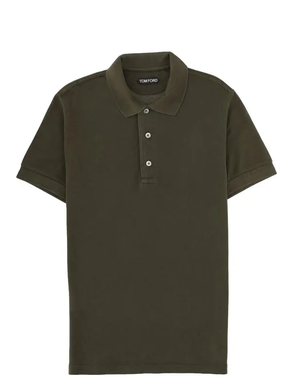 TOM FORD Lyocell And Cotton Polo Shirt - Military Green