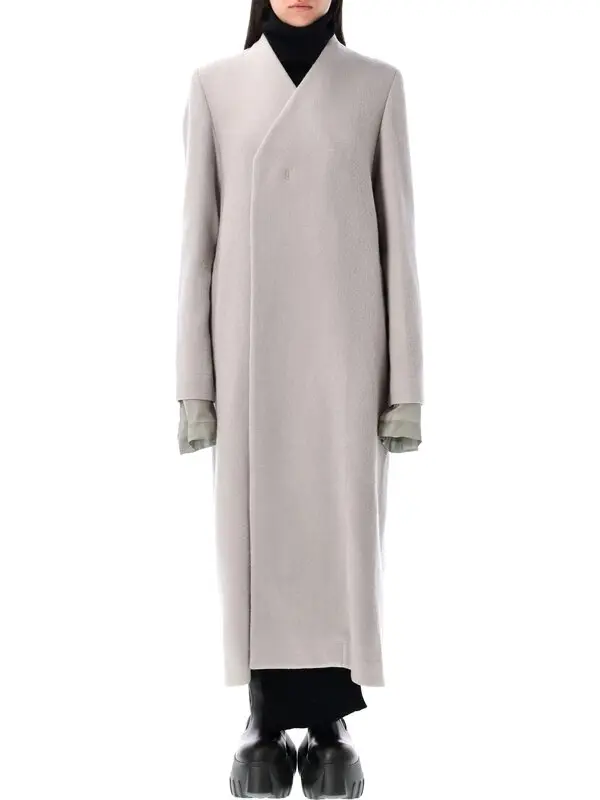 Rick Owens Wool Museum Coat - Pearl