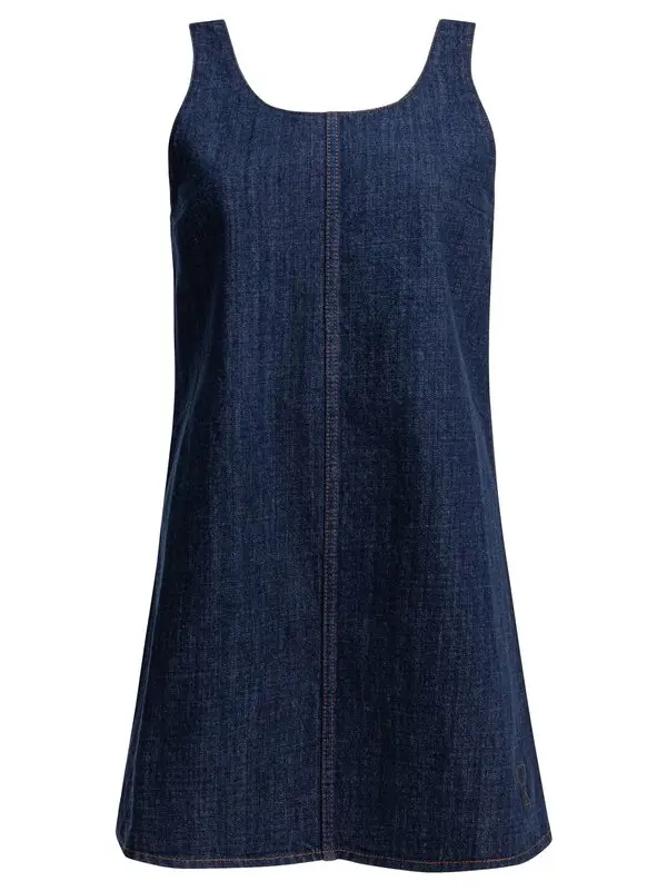 Ami Short Denim Dress - Blue