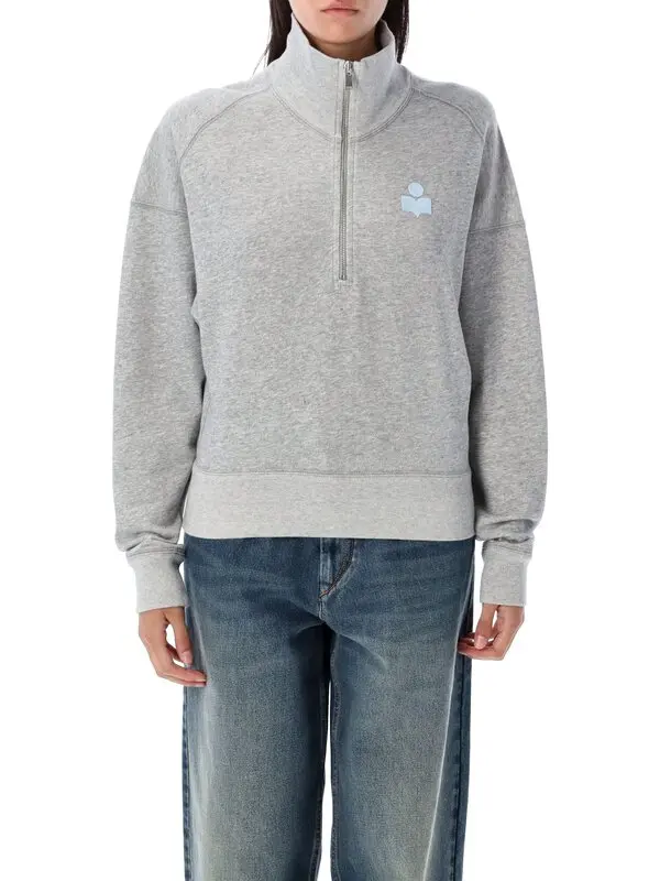 MARANT ETOILE Rozz Half-zip Fleece - Grey Ice Blue
