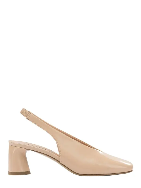 HALMANERA Leather Heeled Slingback Pumps - Pink