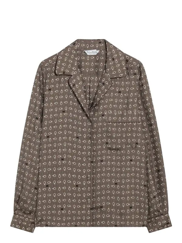 Max Mara Printed Silk Twill Shirt - Brown