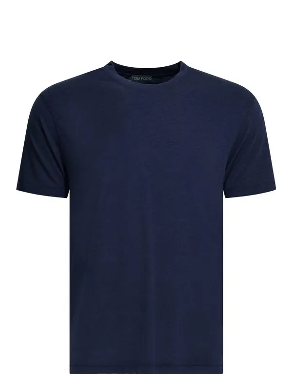 TOM FORD Lyocell And Cotton T Shirt - Blue