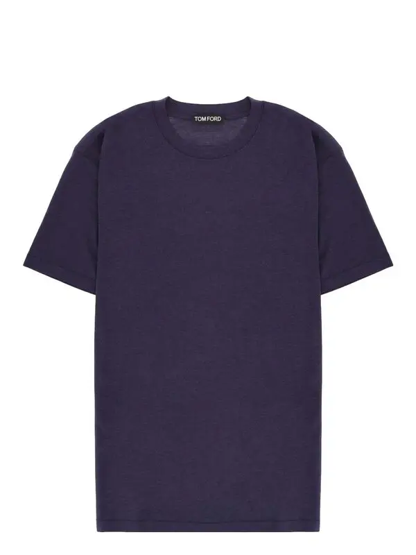 TOM FORD Lyocell And Cotton T Shirt - Blue