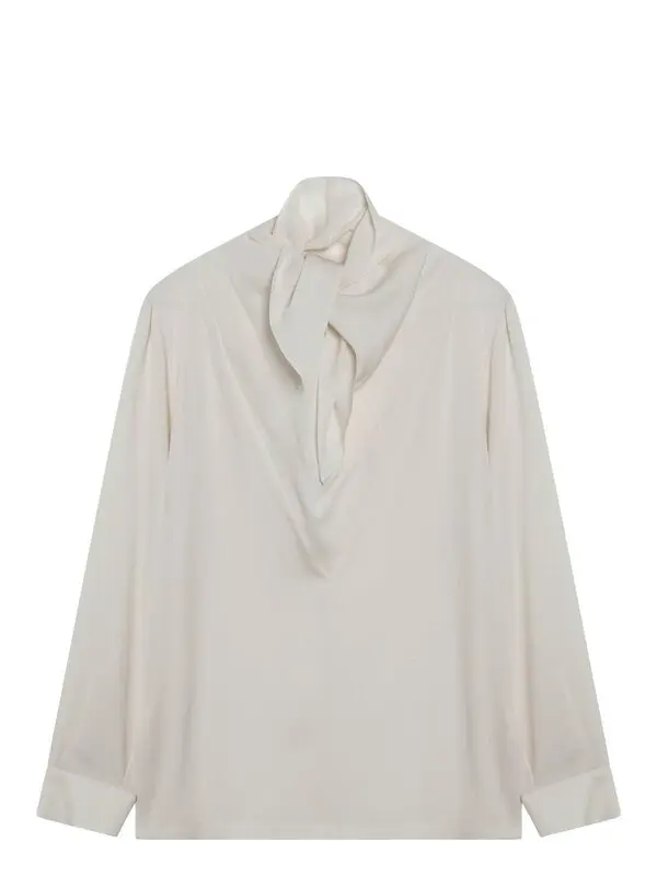 Max Mara Silk Charmeuse Blouse - Beige