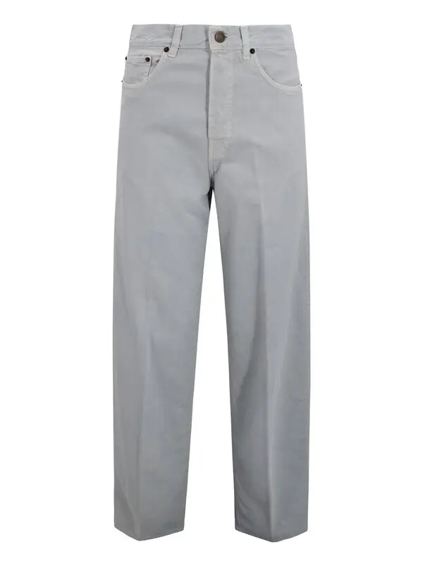 HAIKURE Bethany Cotton And Linen Wide Leg Jeans - Light Grey