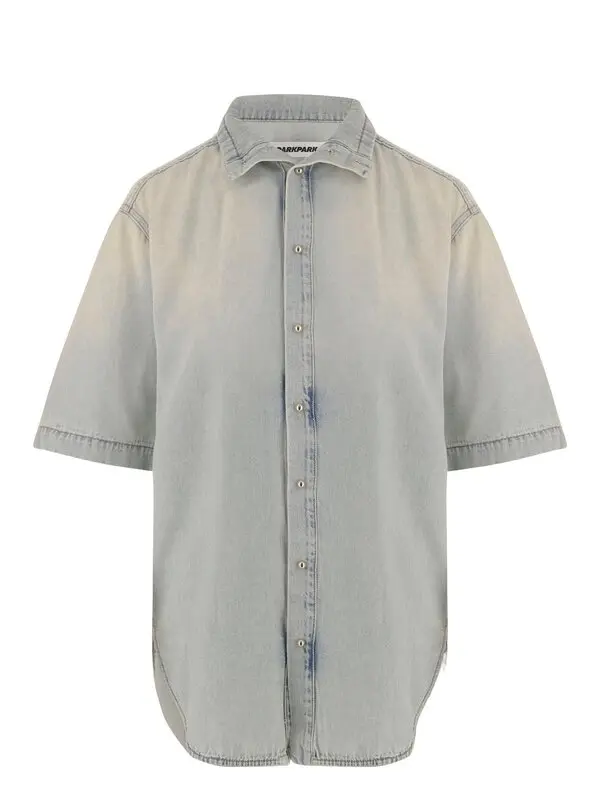 DARKPARK Mixed Cotton Denim Shirt - Clear Blue