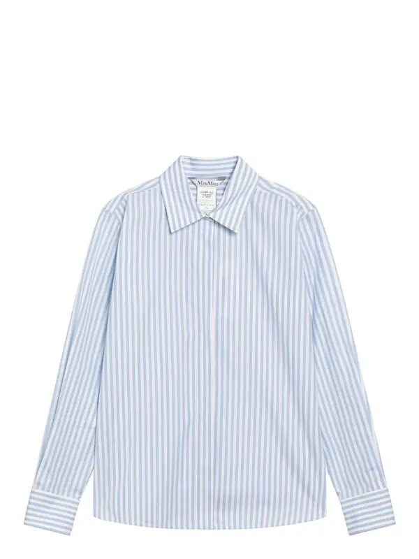 Max Mara Striped Cotton Shirt - Light Blue