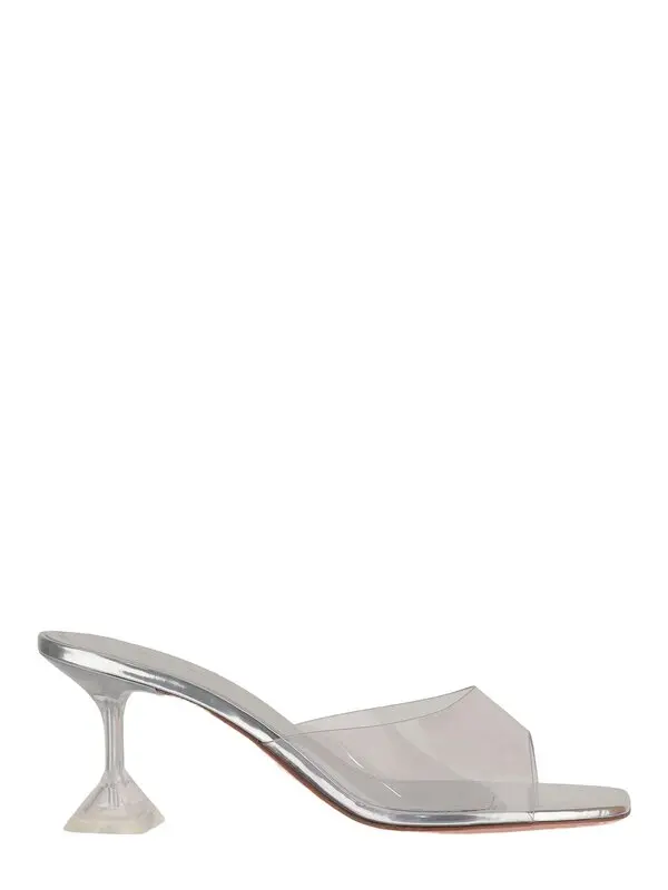 Amina Muaddi Lupita Glass Sandals - Grey