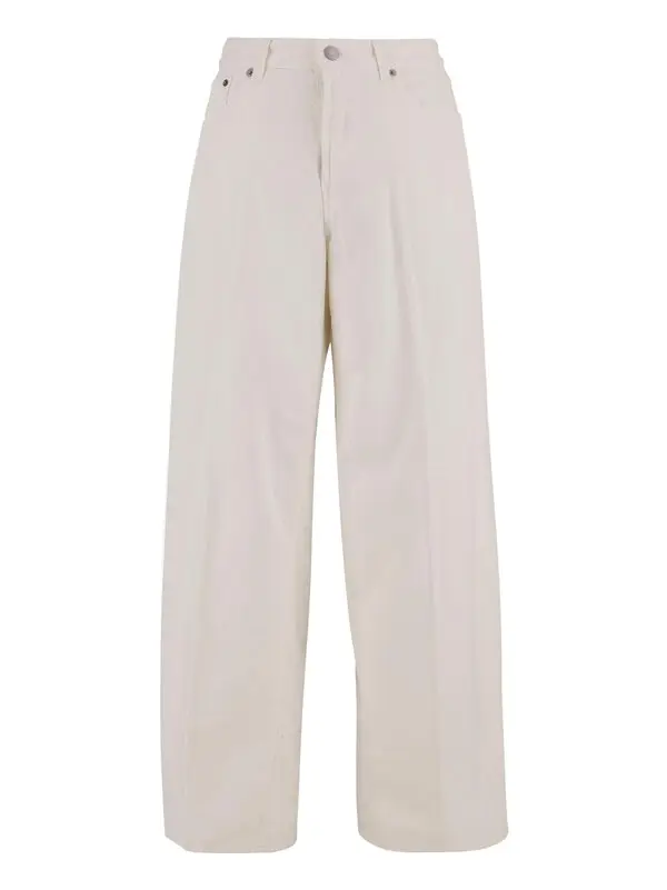 HAIKURE Bethany Cotton And Linen Wide Leg Jeans - White