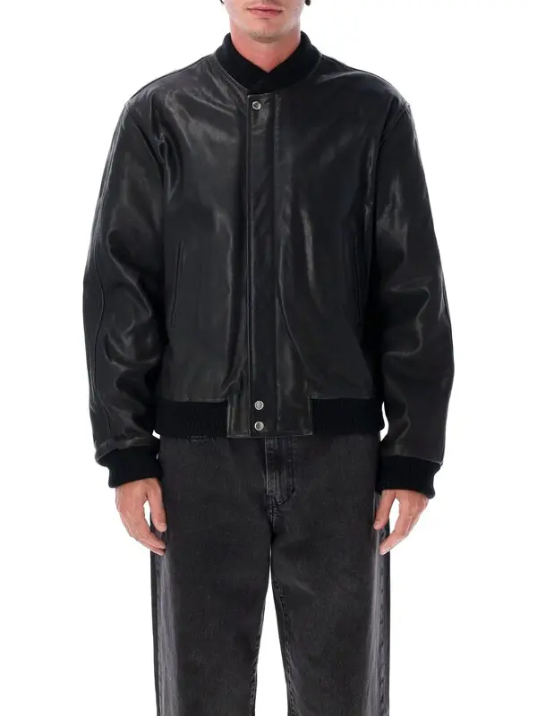 MARANT Blaike Leather Bomber Jacket - Black