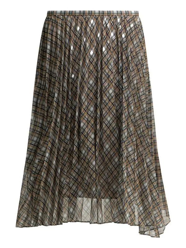 Acne Studios Plaid Pleated Skirt - Grey