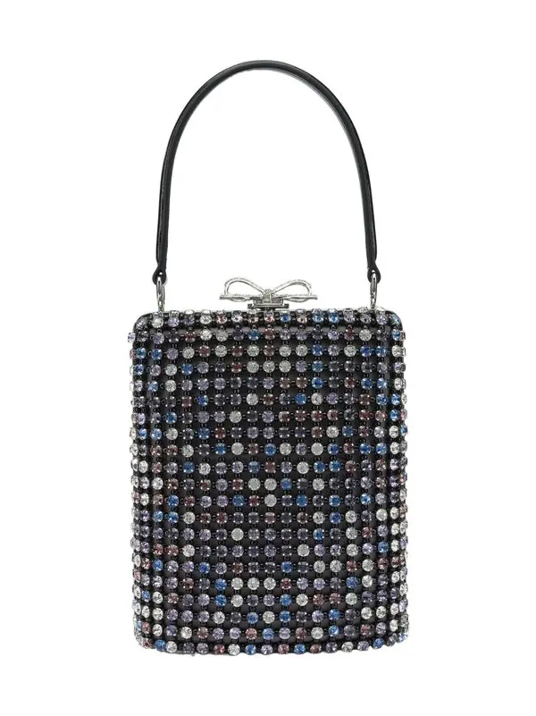 SELF-PORTRAIT Mini Multi Crystal Handbag - Black