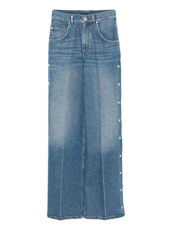 Stella McCartney Snap Stud Embellished Jeans - Vintage Blue Denim