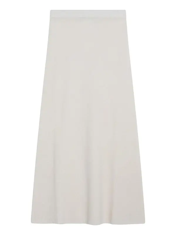 Max Mara Long Skirt In Stretch Cashmere Knit - White