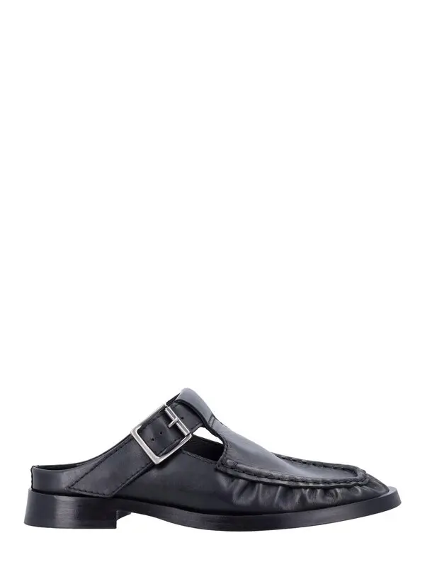 MIISTA Gianna Leather Mules - Black