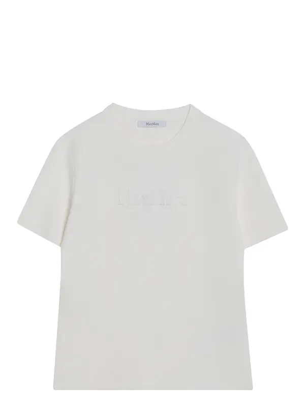 Max Mara T-shirt In Viscose Crêpe - White