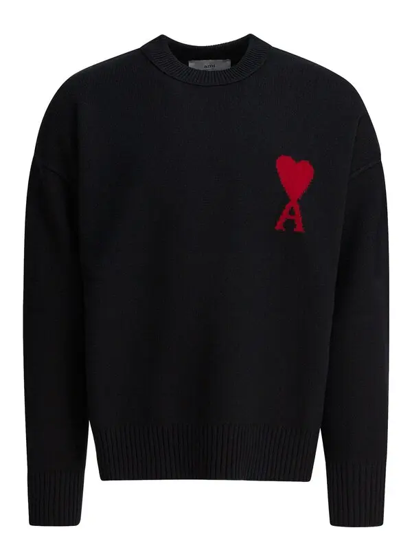 Ami De Coeur' Crew-neck Sweater - Black