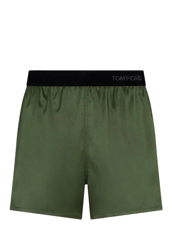 TOM FORD Silk Pajama Shorts - Green