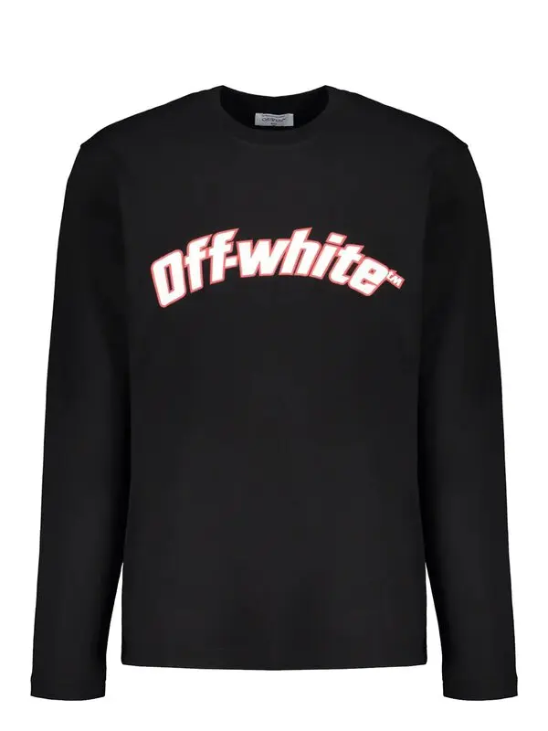Off White Long Sleeve T Shirt - Black