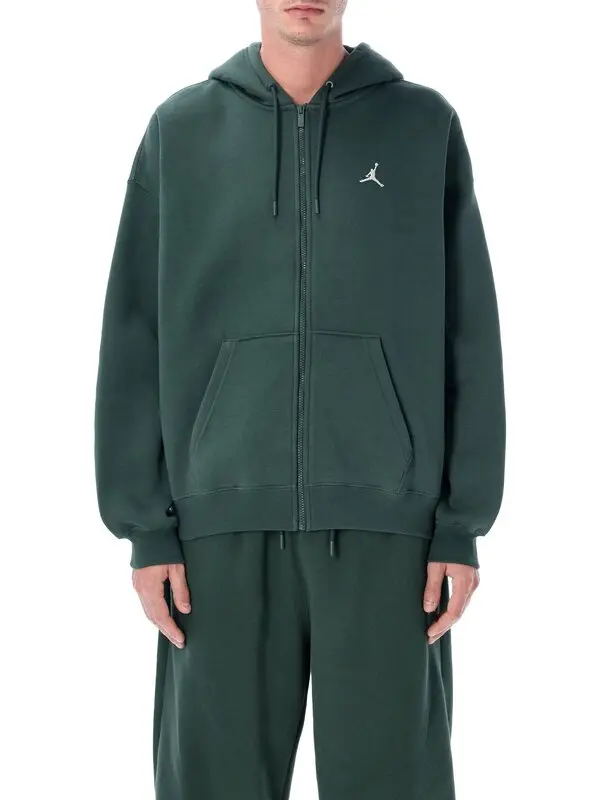 JORDAN Brooklyn Fleece Oversized Full-zip Hoodie - Midnight Green