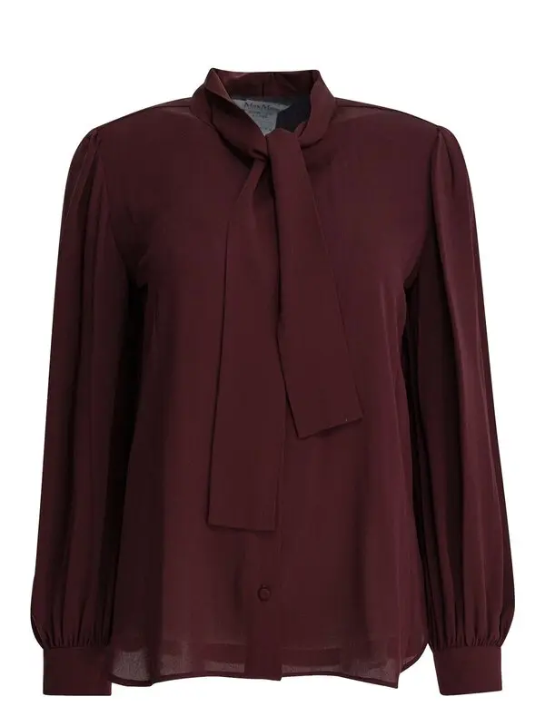 Max Mara Silk Charmeuse Shirt - Red