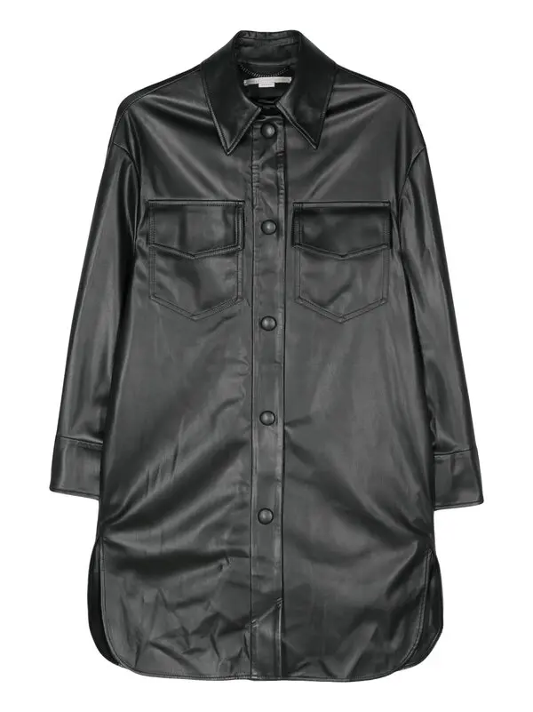 Stella McCartney Faux Leather Overshirt - Black