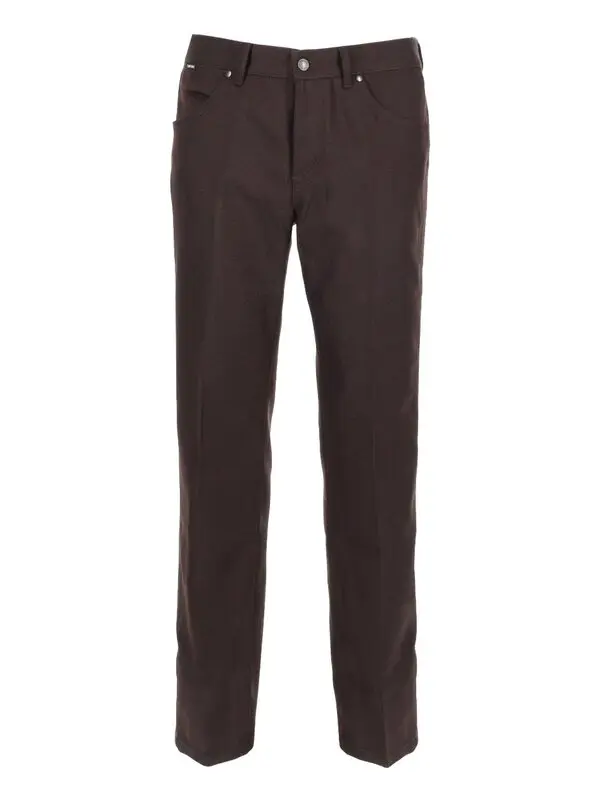 TOM FORD Straight Leg Wool Pants - Brown