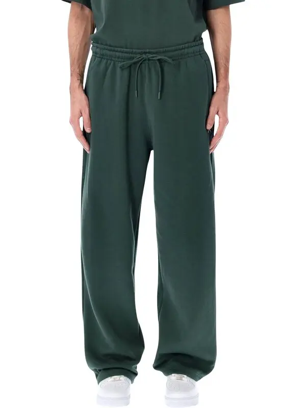 JORDAN Brooklyn Fleece Oversized Open-hem Trousers - Midnight Green