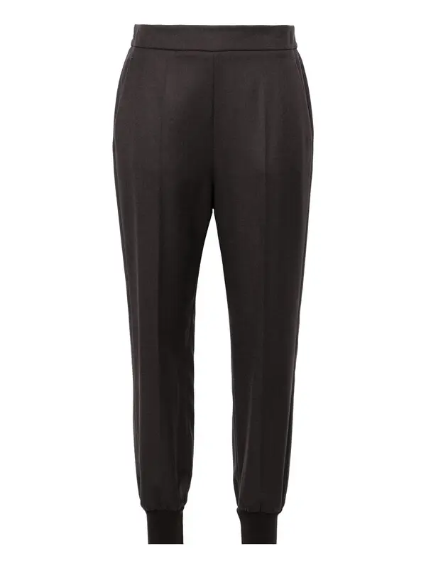 Stella McCartney Wool Tapered Trousers - Dark Chocolate