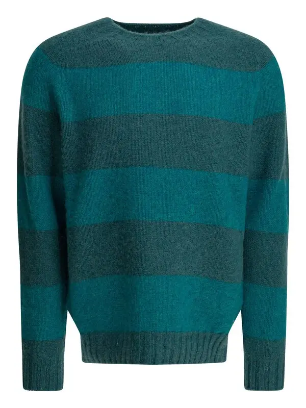 BEAMS Striped Knitwear - Blue