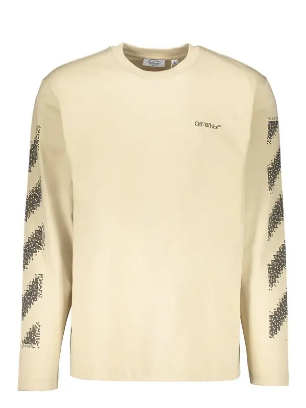 Off-White Long Sleeve T Shirt - Beige