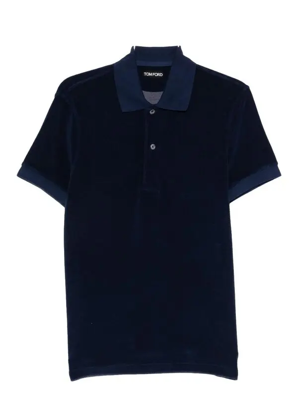 TOM FORD Cotton Polo Shirt - Blue
