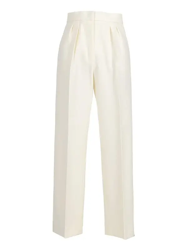 Max Mara Verbano Slim-fit Stretch Wool Trousers - Bianco