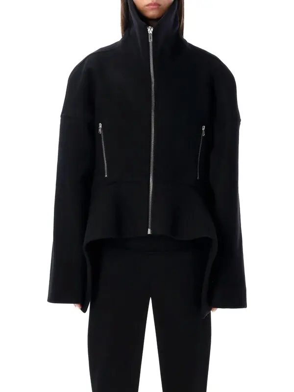 Rick Owens Draculimo Long Wool Melton Jacket - Black